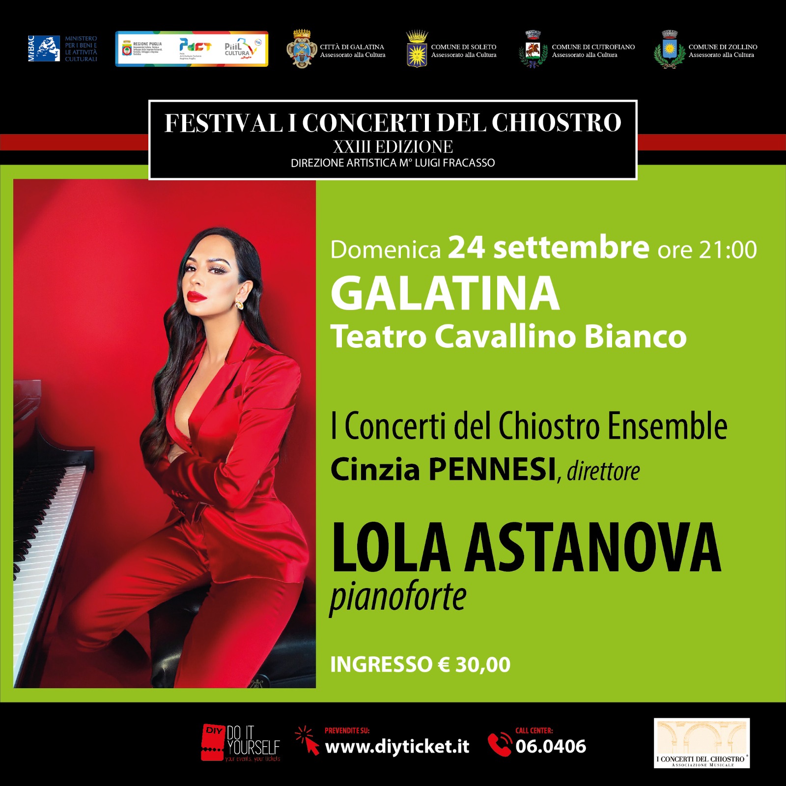 Galatina: "I concerti del chiostro", stasera Lola Astanova – Noi Notizie.