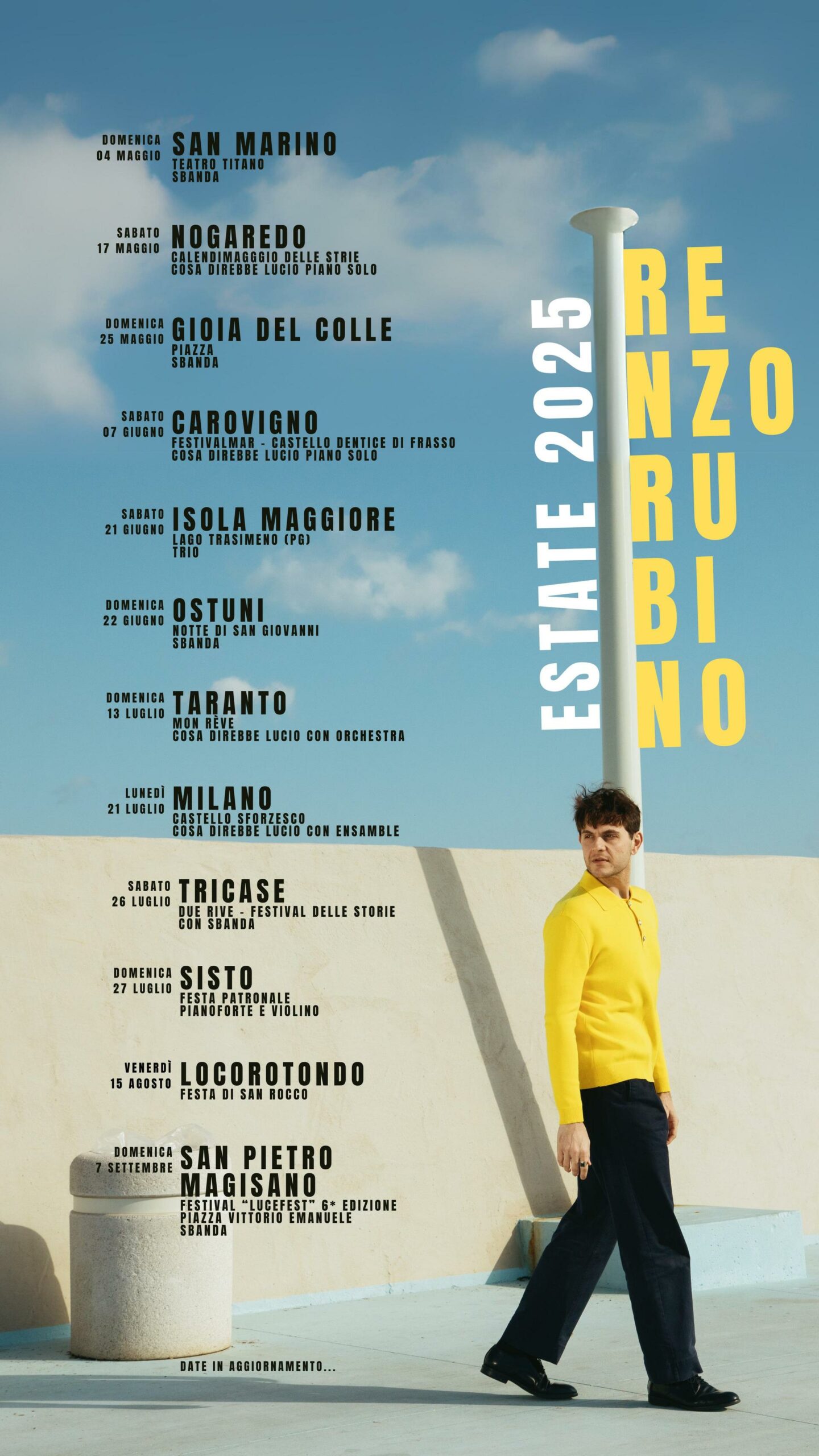 Renzo Rubino e La Sbanda ma anche "Cosa direbbe Lucio" nell'estate live – Noi Notizie.