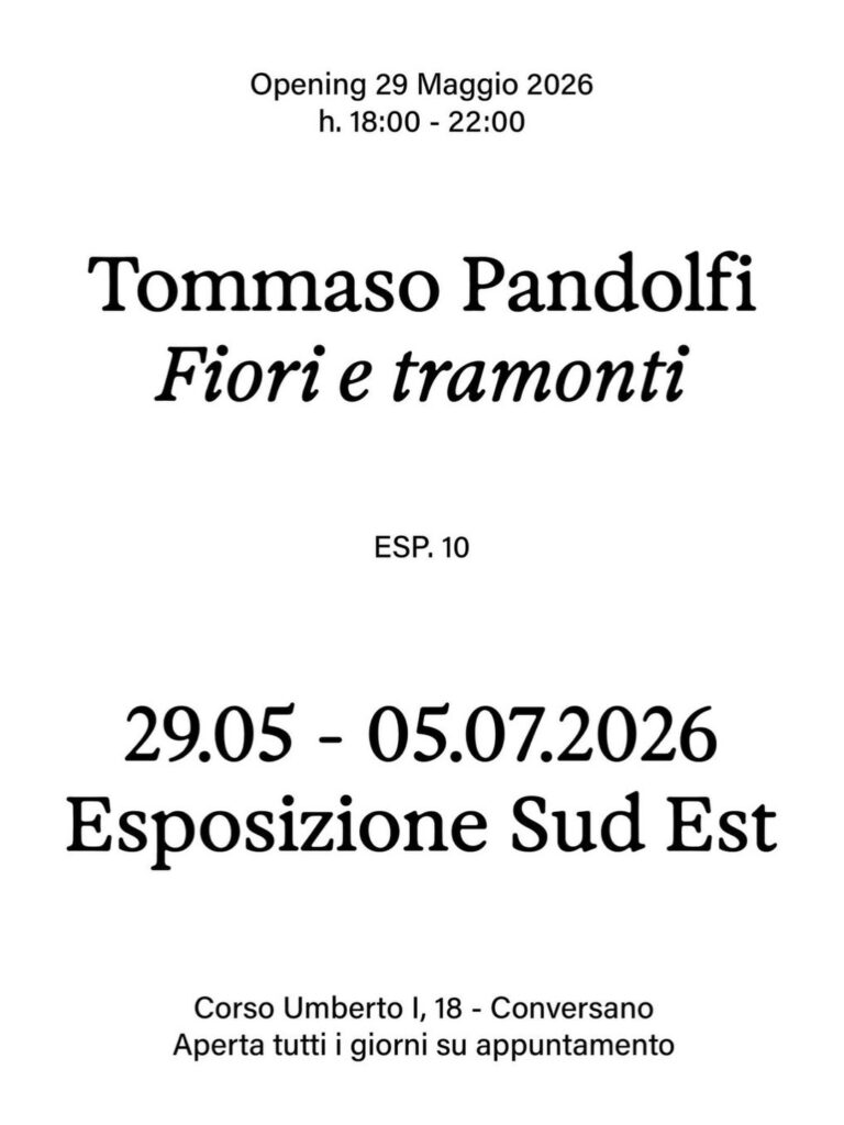 Conversano: da domani "Fiori e tramonti" di Tommaso Pandolfi – Noi Notizie.