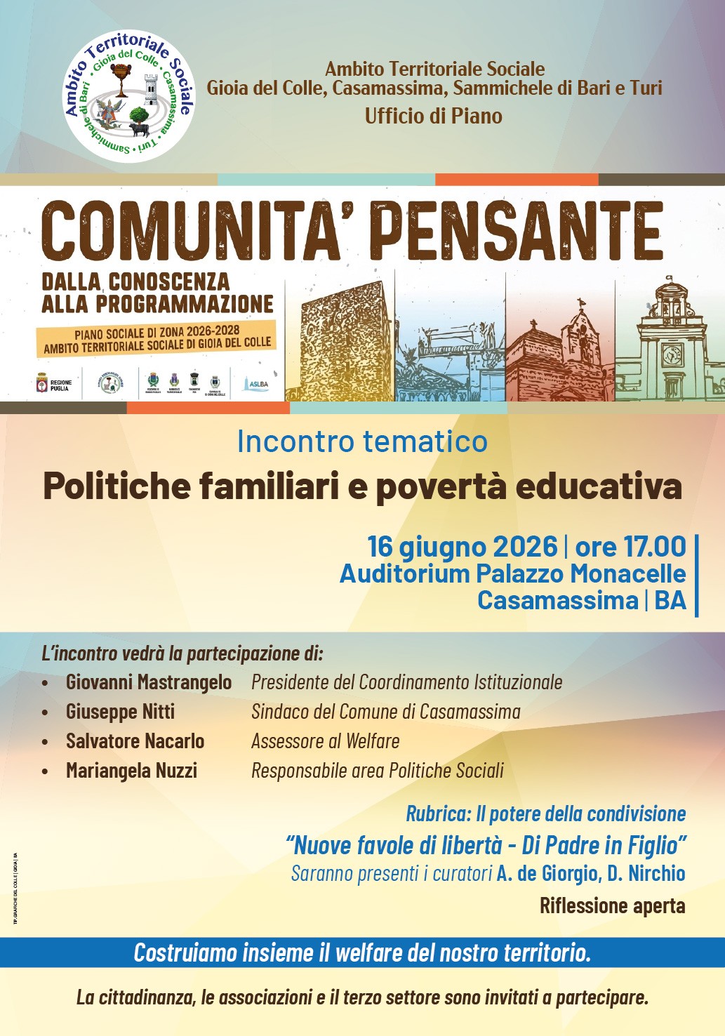 Piano sociale di zona: a Casamassima il tavolo tematico su politiche ...