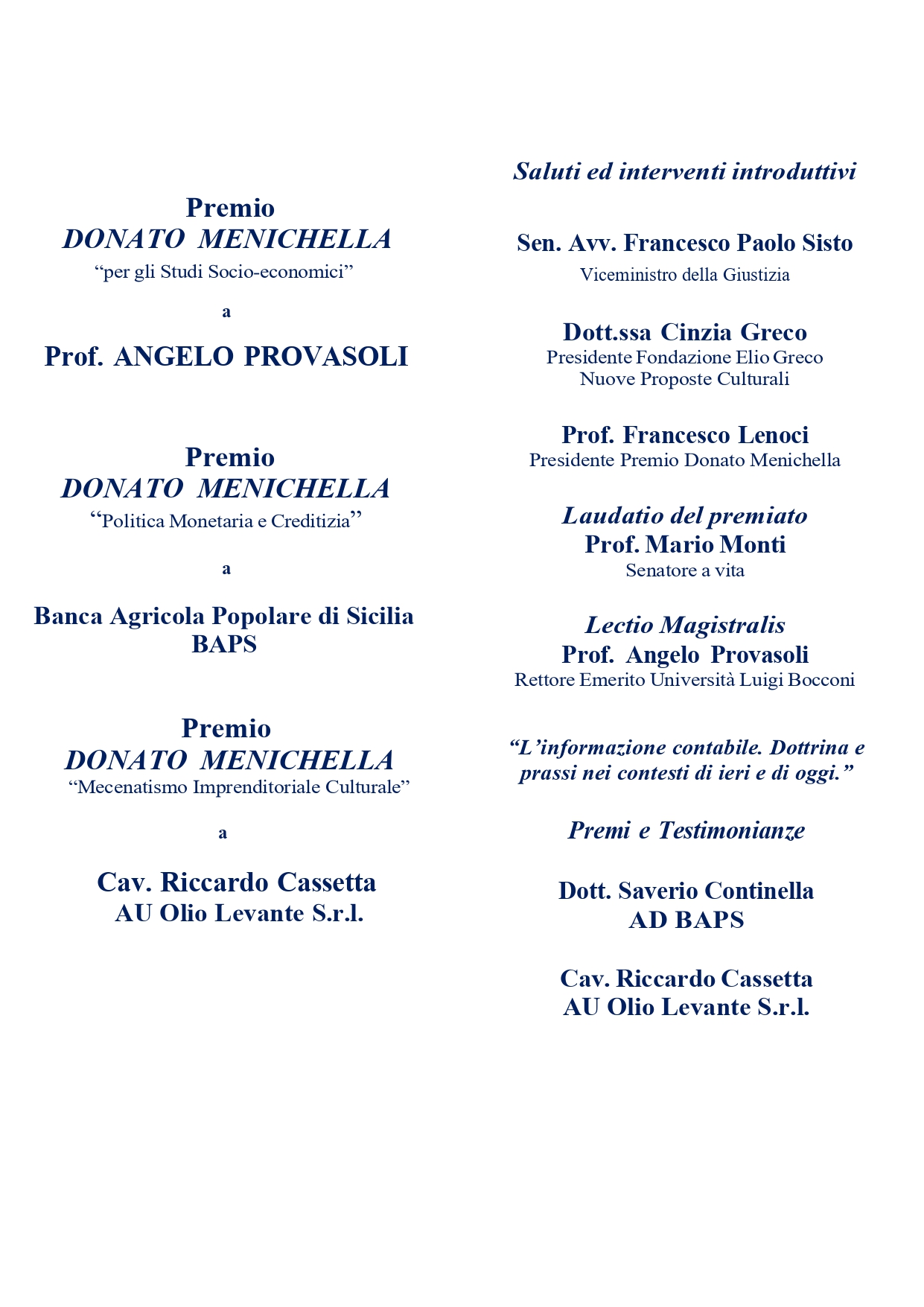 Premio "Menichella" martedì prossimo al Senato – Noi Notizie.